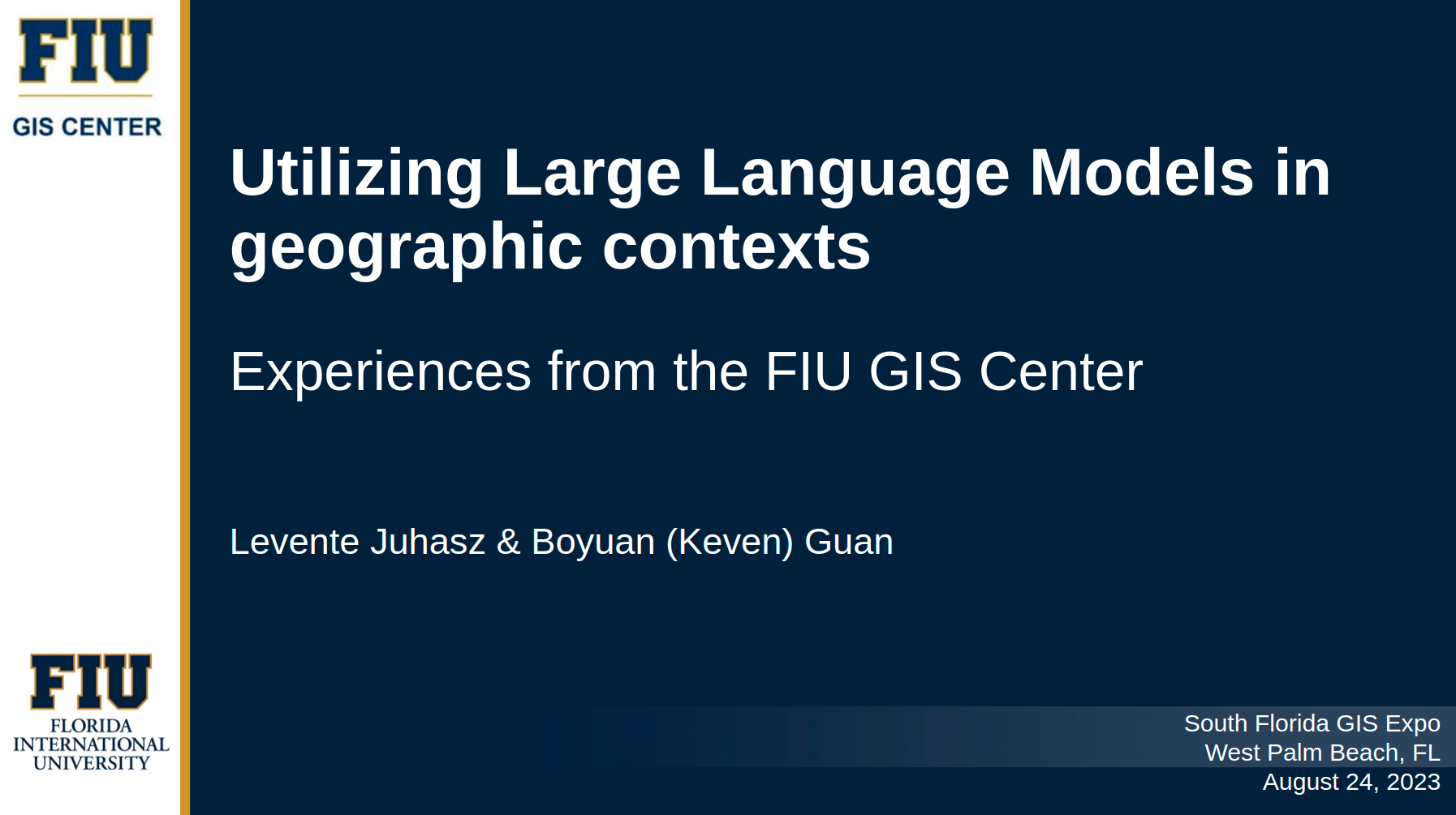 ChatGPT and GIS? – Our presentation at the South FL GIS Expo – FIU GIS ...